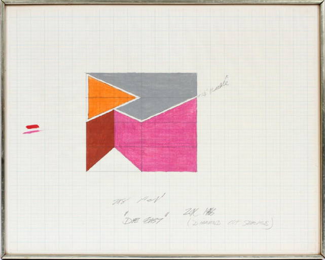 Larry Zox Drawing On Graph Paper 1966 "due East"
