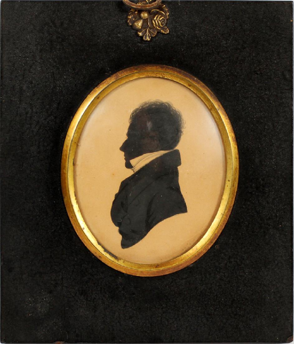 JOHN WASS PAINTED SILHOUETTE PORTRAIT OF GENTLEMAN