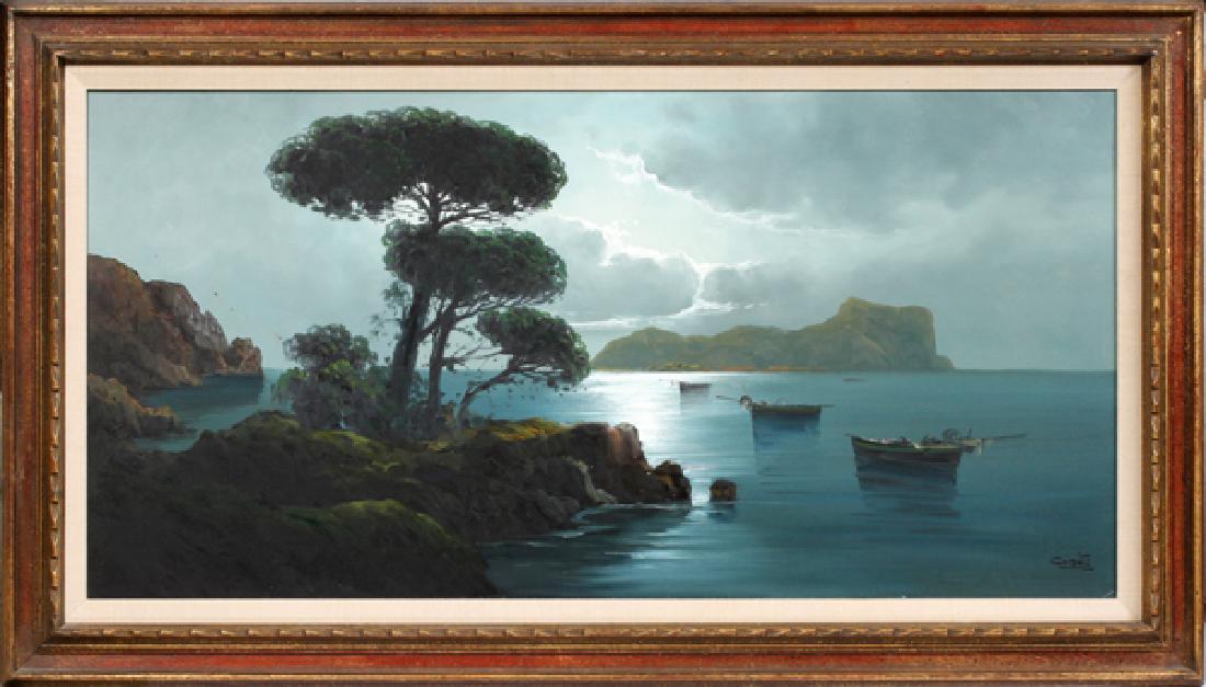 CARLO CASATI OIL ON CANVAS "MOONLIGHT OVER CAPRI" - Jun 17, 2018 | DuMouchelles in MI