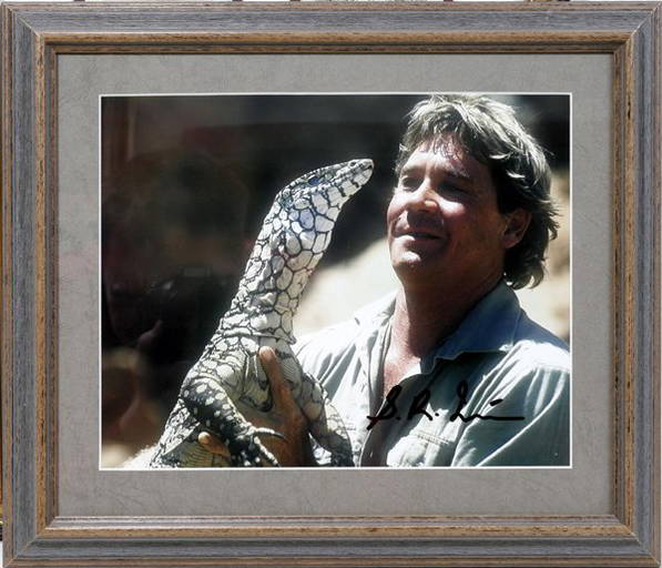 Framed Autograph Photo Of Steve Irwin