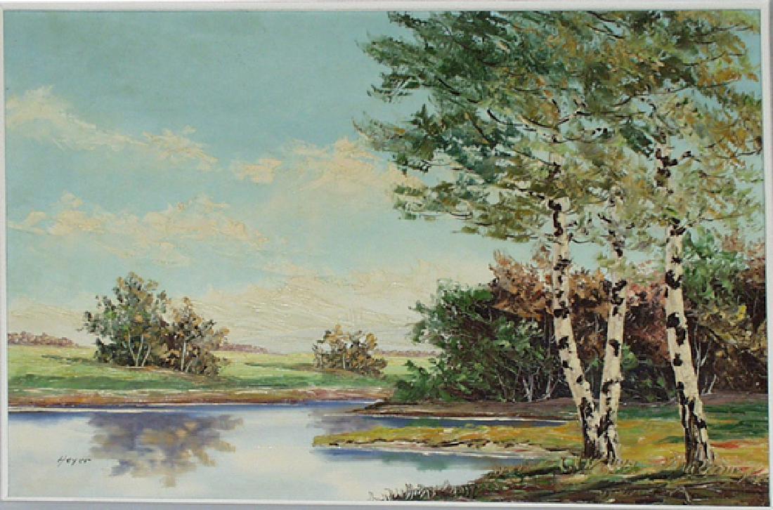 HEYER OIL ON CANVAS CIRCA 1950