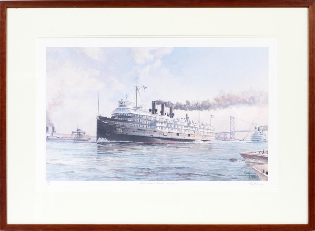 ROBERT CREEVY PRINT 1987 "STEAMER GREATER DETROIT'