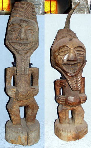 African Carved Wood & Horn Figures, C.1930
