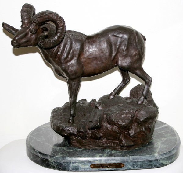 060348: ROY HARRIS BRONZE SCULPTURE, H12.5" L15"