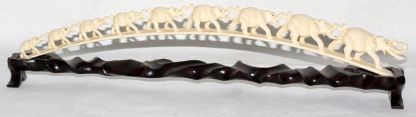 CHINESE CARVED IVORY ELEPHANT BRIDGE - Jun 16, 2007 | DuMouchelles in MI
