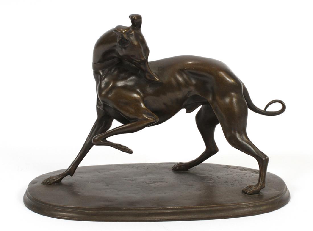 Antoine Louis Barye Bronze Sculpture Greyhound