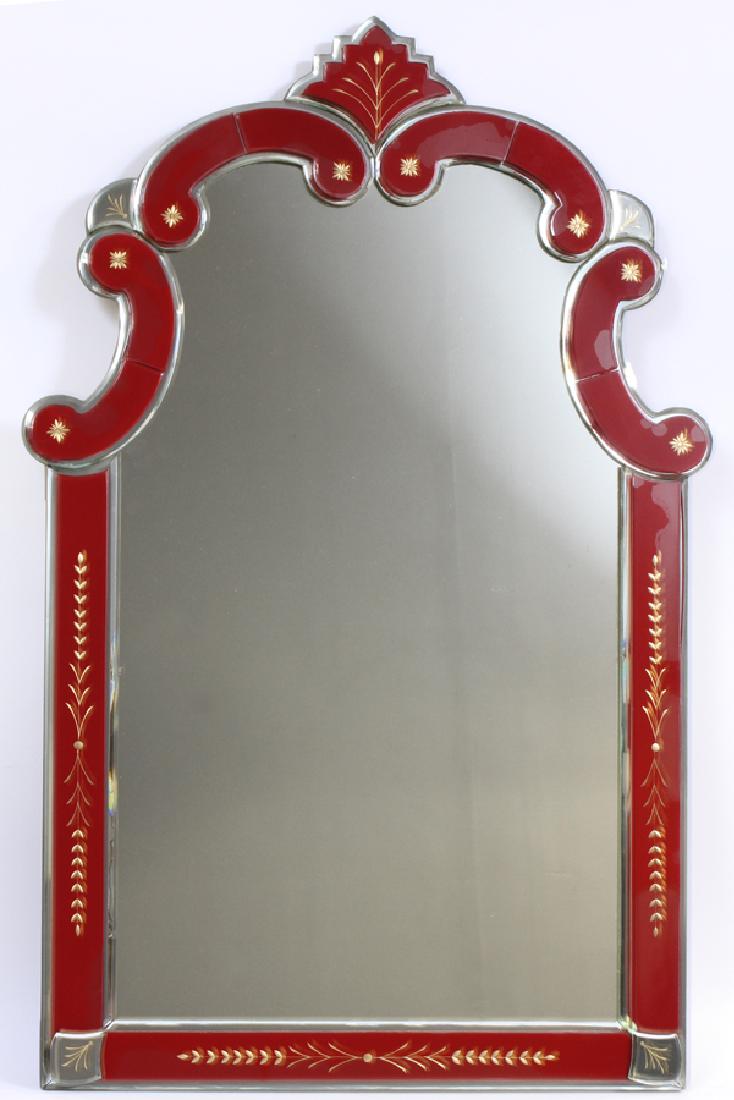 Red Framed Mirror