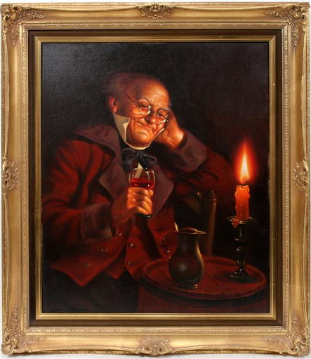 Hans Altmann Oil On Canvas, Gentleman