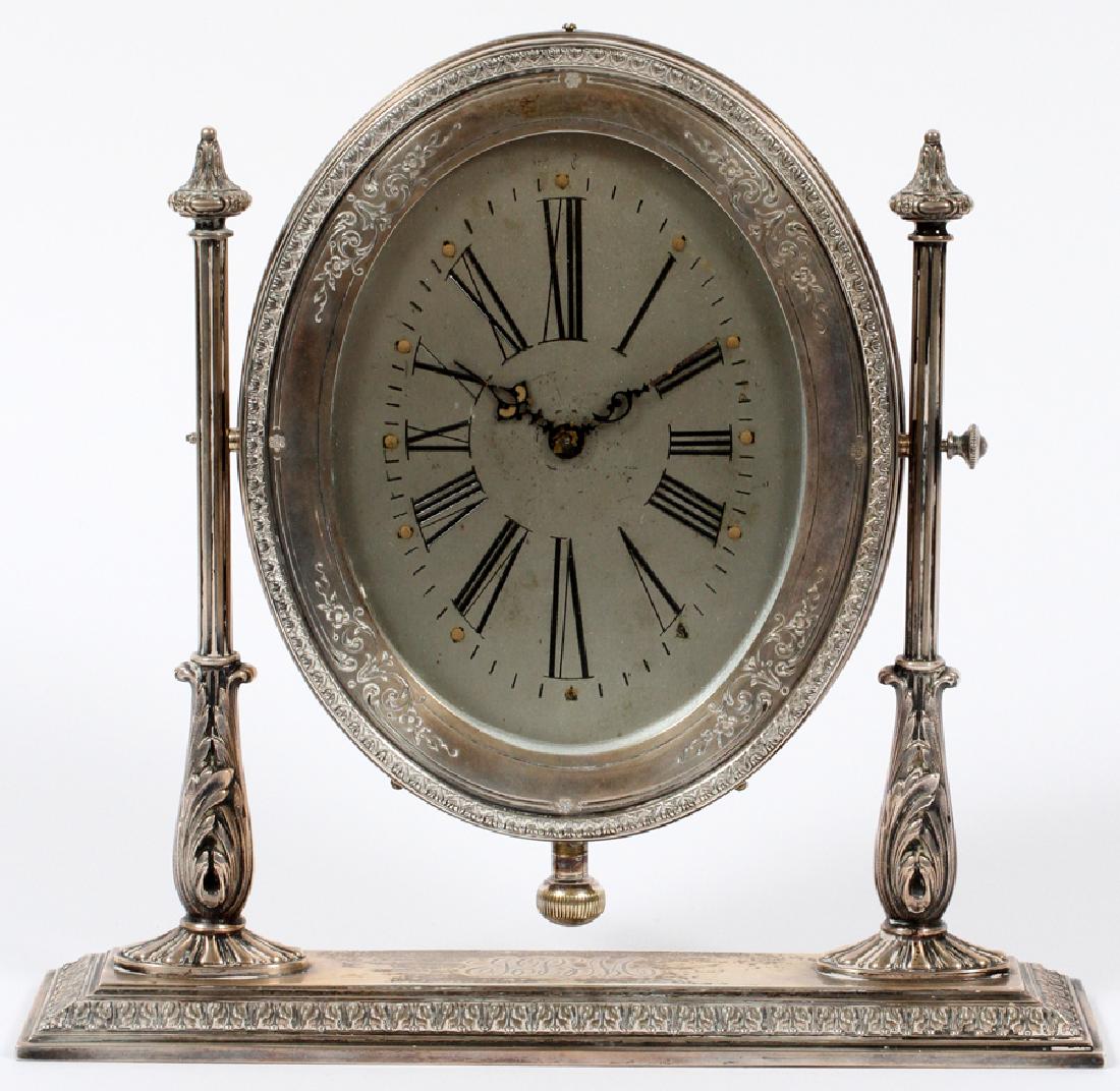 REED & BARTON STERLING SILVER WALTHAM MANTEL CLOCK