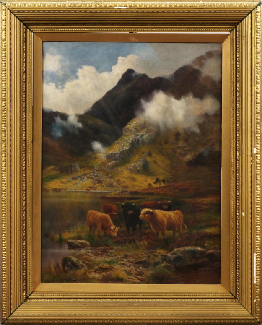 DUNCAN CAMERON OIL ON CANVAS HIGHLAND CATTLE