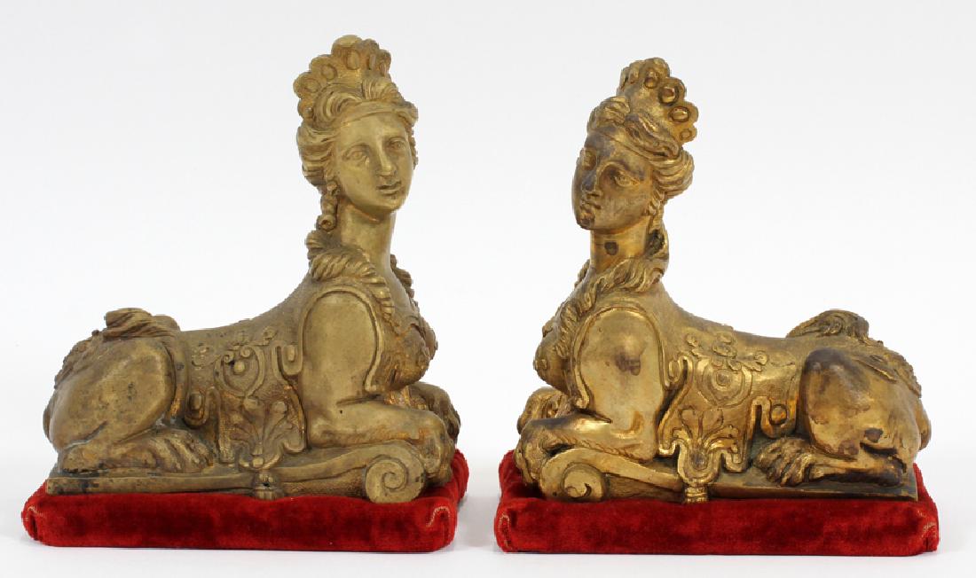 BRONZE FEMALE SPHINX SCULPTURES