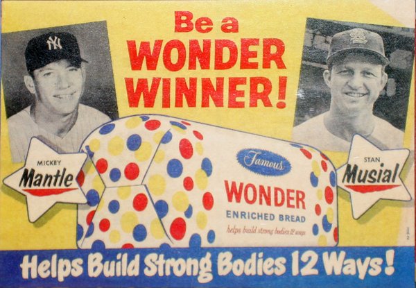 Mickey Mantle & Stan Musial Wonder Bread Ad