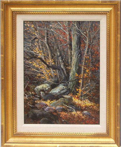 2507: GEORGE BENEDICT OIL ON BOARD, "SUNNY YELLOW" 15"