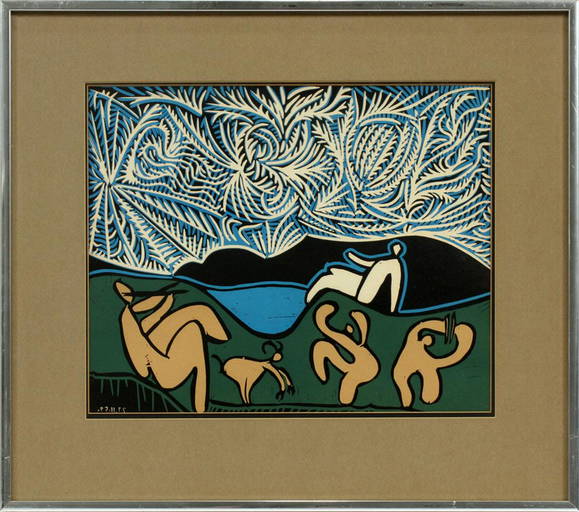 After Pablo Picasso, Linocut On Paper