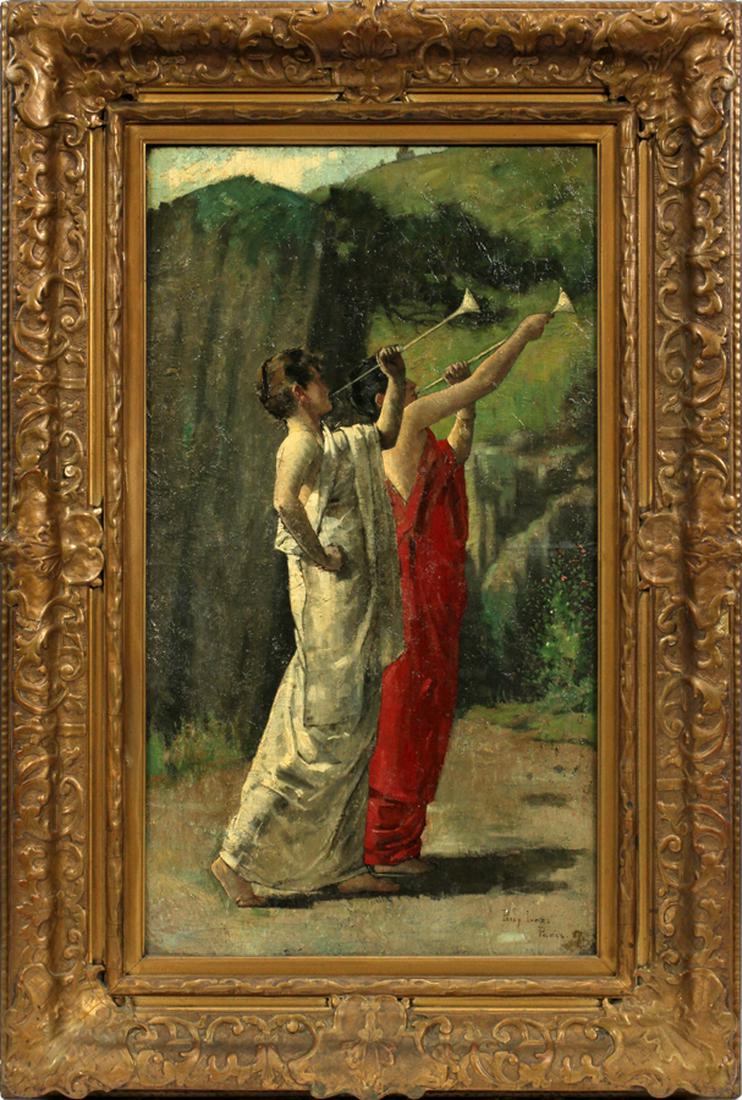 PERCY IVES OIL ON CANVAS, HORN BLOWERS - Aug 18, 2019 | DuMouchelles in MI