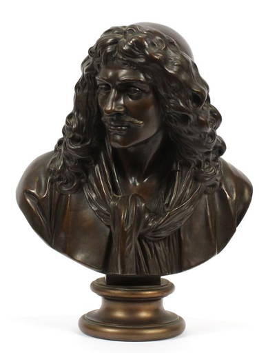 F. Barbedienne Bronze Sculpture, Bust Of A Man