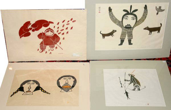 Eskimo Wood Block Prints Five, Pencil Signed