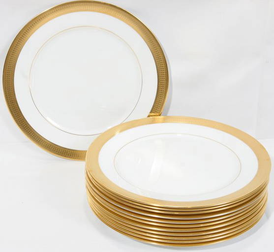 Oxford Dinner Plates, 'maldon' Pattern, 12