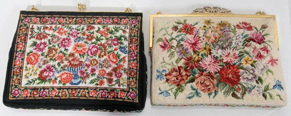 Petit Pointe Purses, C. 1970, Two, L 8"