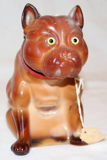Westmoreland Slag Glass Bull Dog W/collar