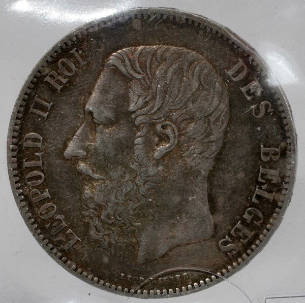 050384: LEOPOLD II ROI DES BELGES STERLING COIN 1873