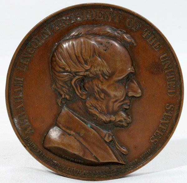 051075: HUGUES BOVY BRONZE MEDAL, 'ABRAHAM LINCOLN'