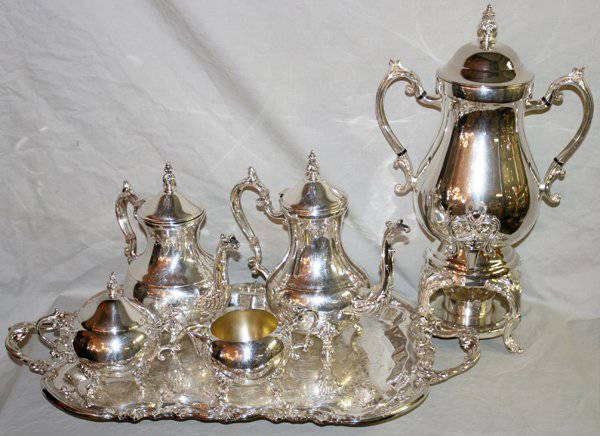 Fb.rogers Silverplate Tea & Coffee Set W/tray