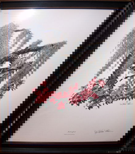 120215: RICHARD SLOAN, COLORED PRINT, 'MOCKINGBIRD', PL