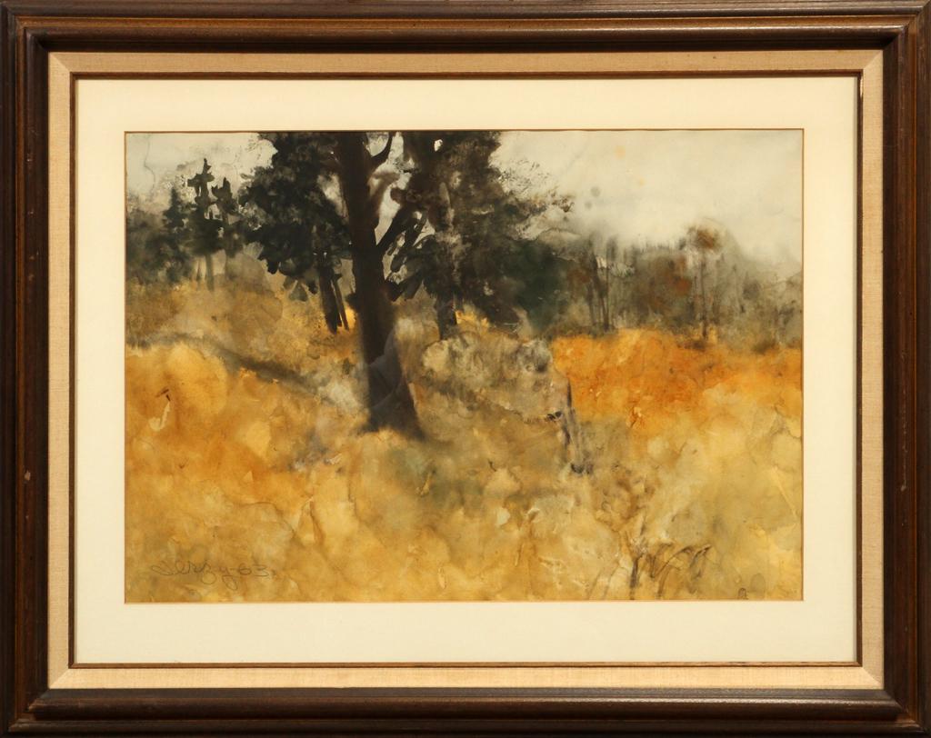 For Auction: RICHARD JERZY WATERCOLOR, 1963, LANDSCAPE (#22201) on Feb ...