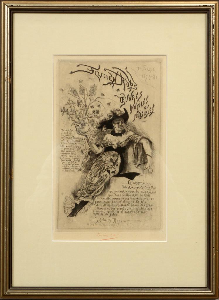 Felicien Rops Etching On Paper