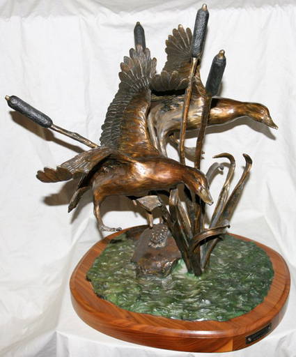 Carl Wagner Bronze Sculpture 'dropping In'