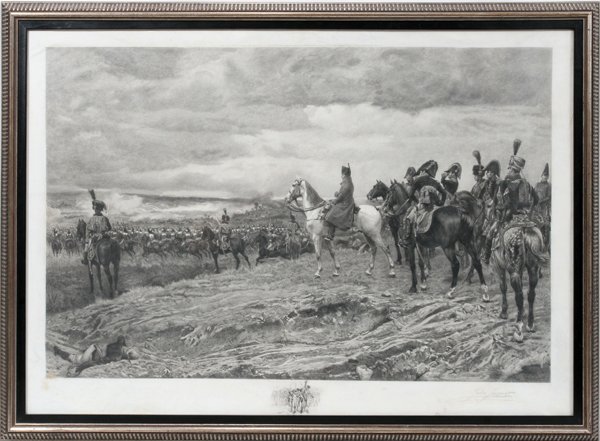 082136: JULES JACQUET ETCHING NAPOLEON AT AUSTERLITZ