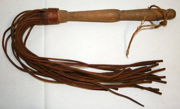 European Wood And Leather Horse Whip, C 1945