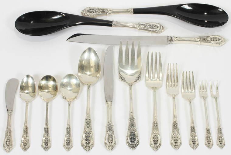 Wallace 'rose Point' Sterling Flatware Service