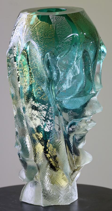 BRENT MARSHALL STUDIO GLASS VASE, H 14" - Sep 25, 2020 | DuMouchelles in MI