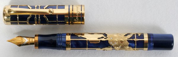 Montegrappa 18kt Gold Fountain Pen W/diamonds