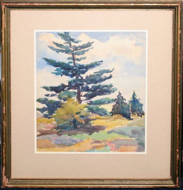 032491: RUPERT CONRAD WATERCOLOR LANDSCAPE WITH TREES