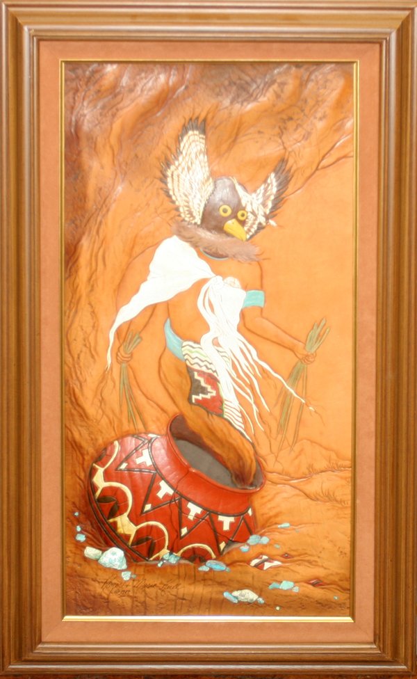 041275: ROGER & MARIE KULL, LEATHER & TURQUOISE PICTURE
