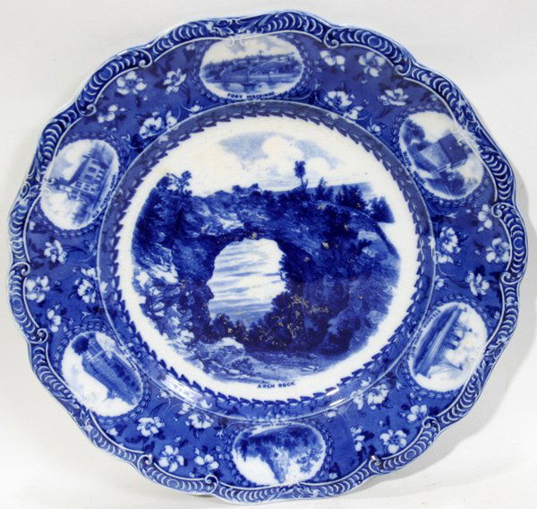 Flow Blue Wheelock, England, Porcelain Plate
