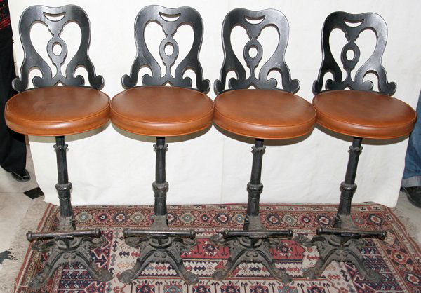 ANTIQUE CAST IRON-BASE BAR STOOLS, FOUR, H 42" - May 16, 2009 ...