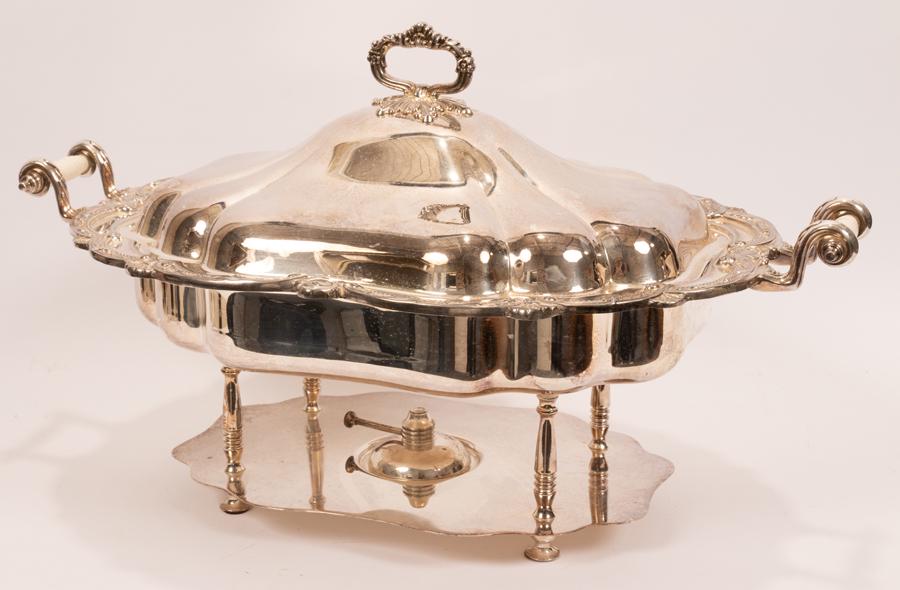 Silver plate revolving buffet server and warmer, - Sep 18, 2013 ...