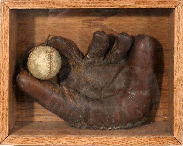 Bill Doak Model Baseball Glove And Ball C1920's
