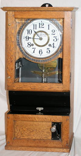 Cincinnati Recorder Co Oak Time Clock, C1921,