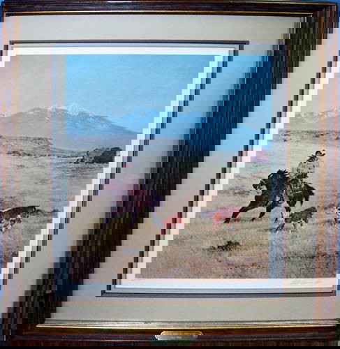 Bill Owen, Print C.1978 Cowboy On Horseback