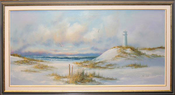 C. Melton Oil On Canvas, Contemporary 24" X 48"