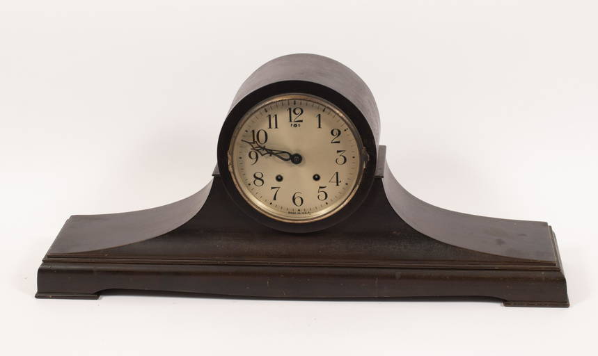 F.s. Painted Wood Mantel Clock, H 13", W 29"