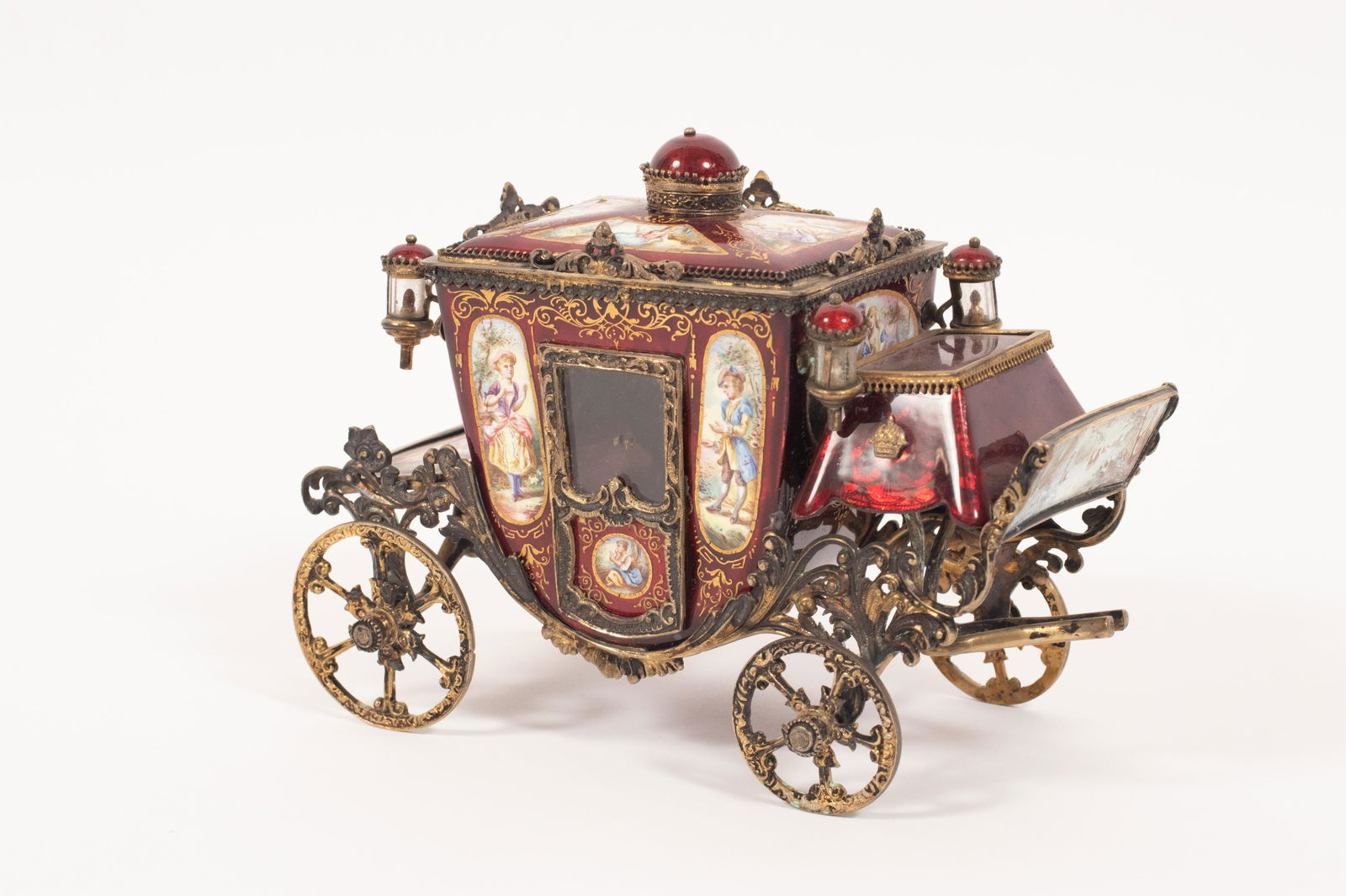 AUSTRIAN ENAMELED STERLING SILVER CARRIAGE, H 5", L 7", - Jun 10, 2021 ...