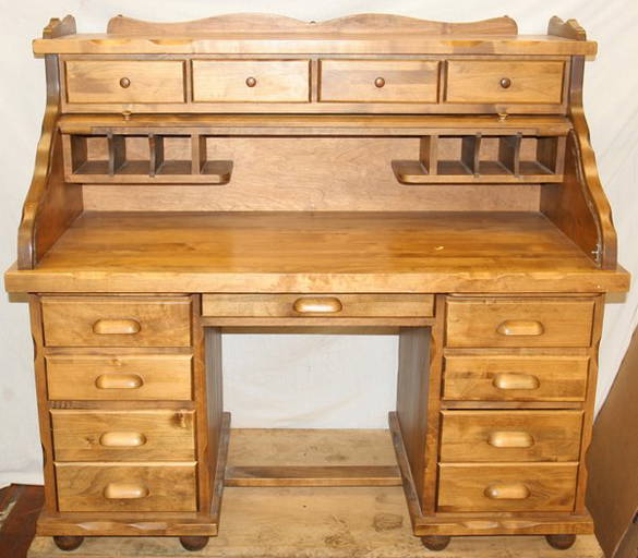 PINE ROLL TOP DESK AND SWIVEL CHAIR, H 50", - Feb 12, 2010 ...