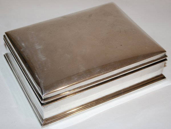 Gorham Silver Stamp Box, H 2", W 5", L 6"