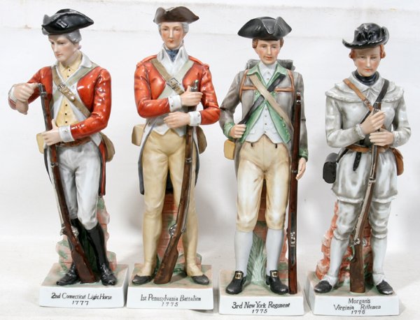 041465: PORCELAIN FIGURES, REVOLUTIONARY WAR SOLDIERS